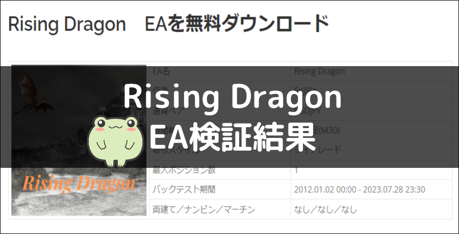 Rising DragonのEA検証結果 | 海外FXの自動売買EAを比較